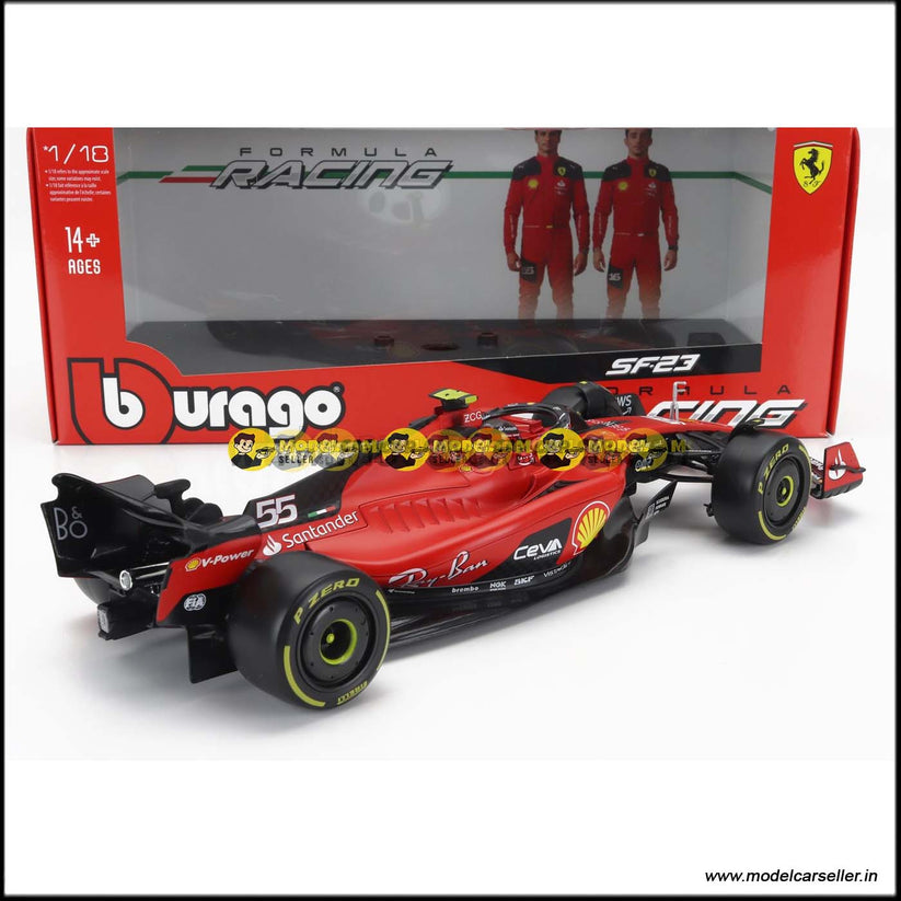 2023 FERRARI F1 SF23 CARLOS SAINZ 1/18 Bburago Diecast Scale Model ...